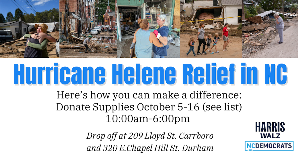 Hurricane Relief_Let's Help Western North Carolina! Carrboro · North ...