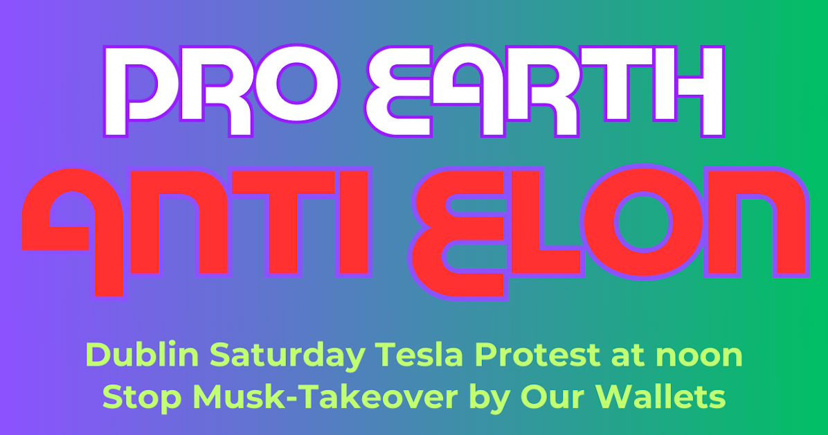 Boycott Tesla Protest in Dublin: Stop Musk-DOGE Coup with our Wallets ...