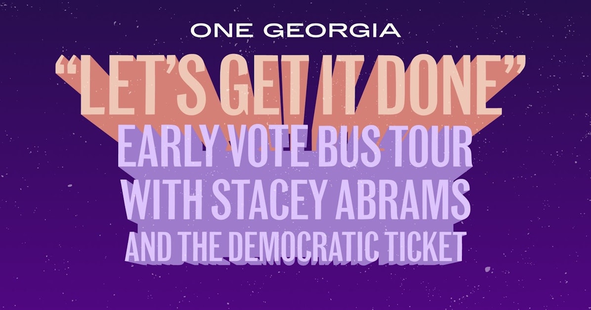 Peachtree City Let’s Get It Done Bus Tour Rally · Stacey Abrams for Georgia