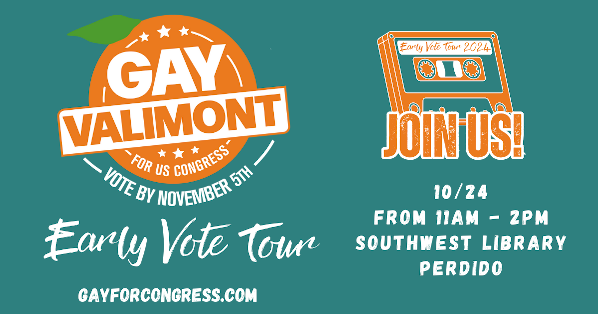 Gay for Congress Early Vote Tour - Southwest Library, Perdido · The Yes ...