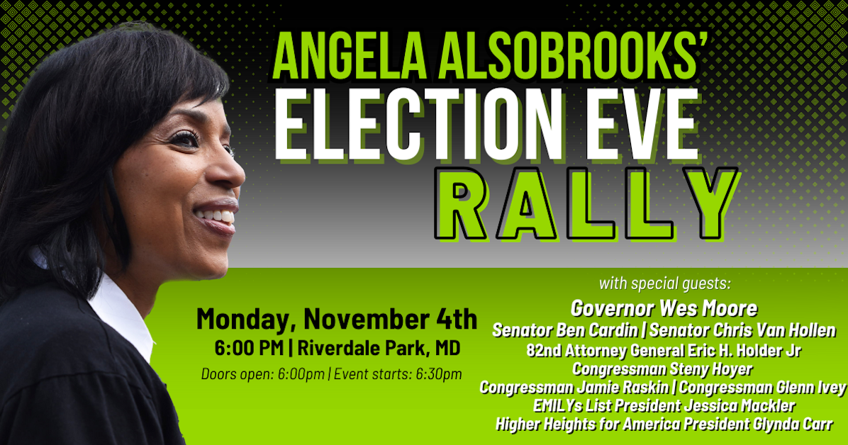 Election Eve Rally with Angela Alsobrooks, Gov. Moore, Sen. Van Hollen ...