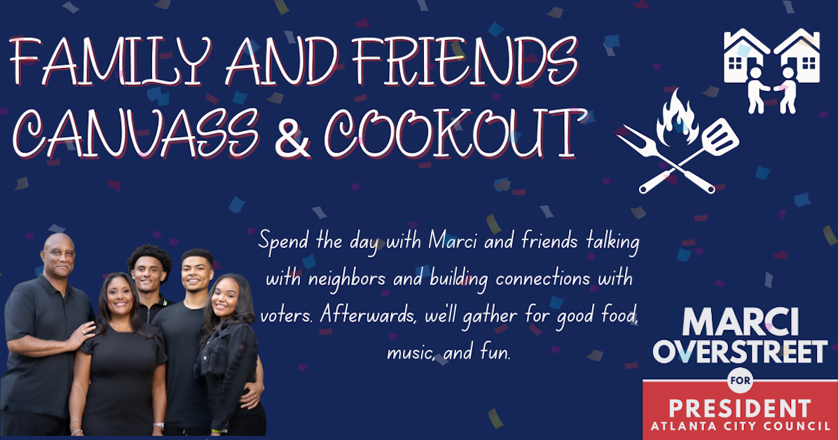 Family and Friends Canvass and Cookout with Marci · Mobilize