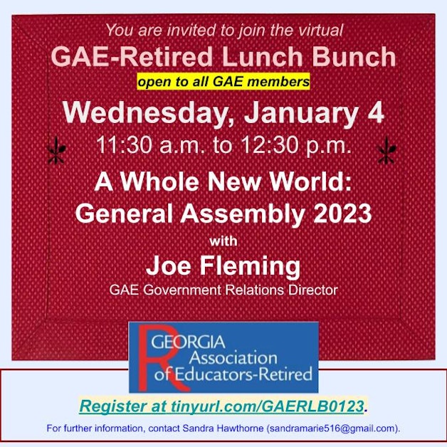 GAE-Retired Lunch Bunch (open to ALL GAE members) · Georgia Association ...