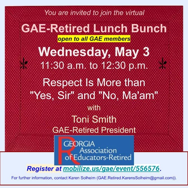 GAE-Retired Lunch Bunch--open to ALL GAE members · Georgia Association ...