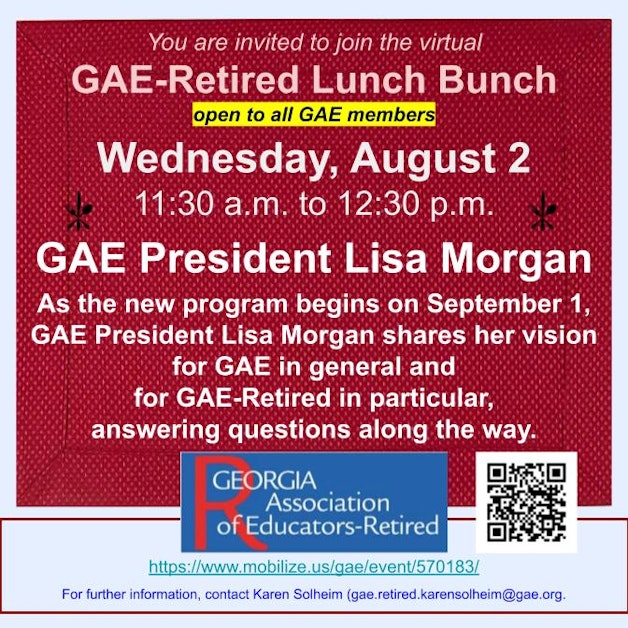 GAE-Retired Lunch Bunch--open to ALL GAE members · Georgia Association ...