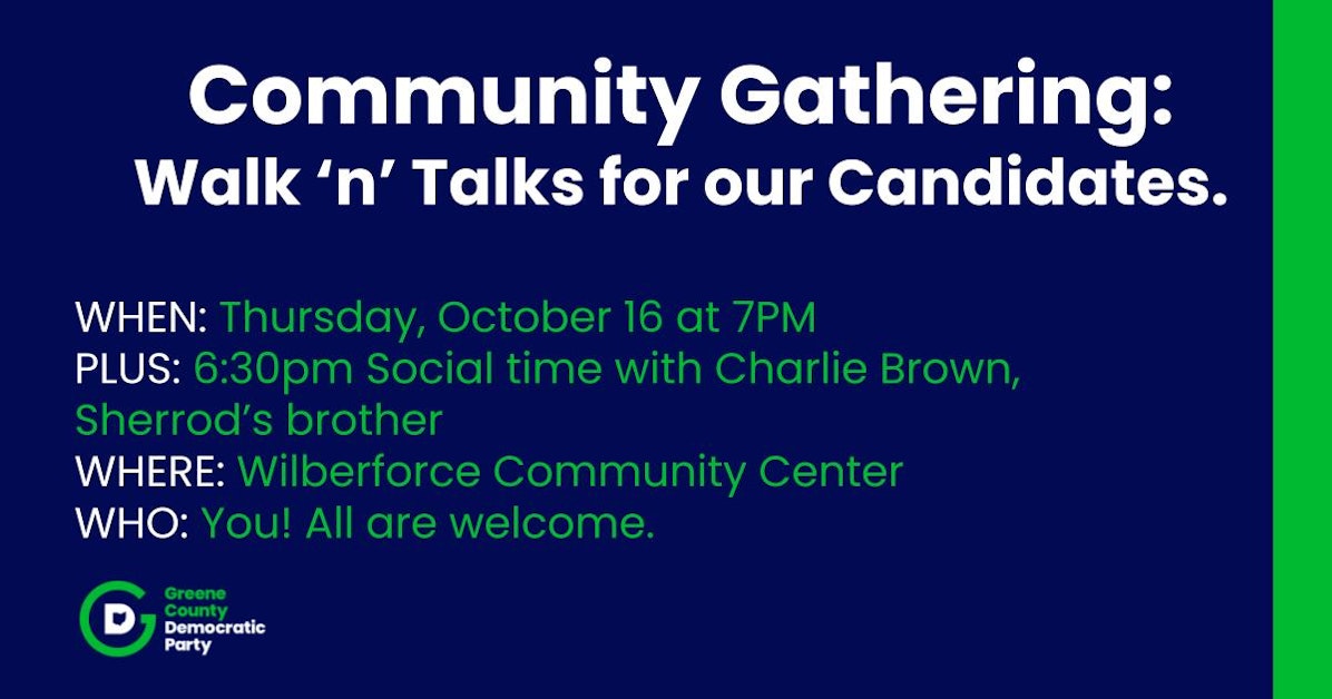 GCDP Community Gathering: Walk and Talks for our Candidates! · Mobilize