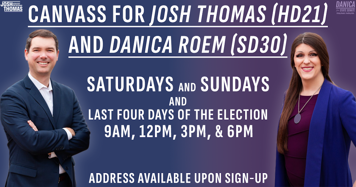 Knock Doors for Josh Thomas and Danica Roem in Manassas! · Danica for ...