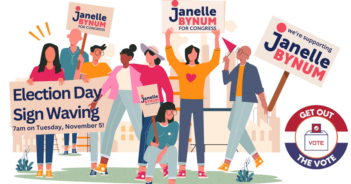 Election Day Sign-Waving for Janelle Bynum! · Mobilize