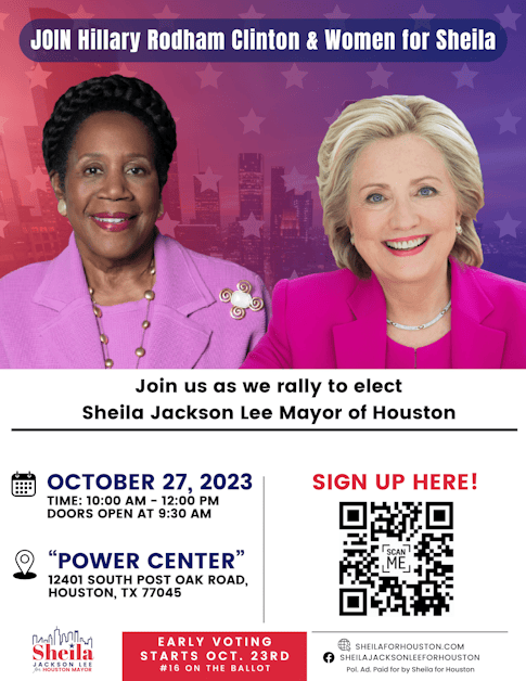 Join Hillary Rodham Clinton and Women for Sheila Jackson Lee · Sheila ...