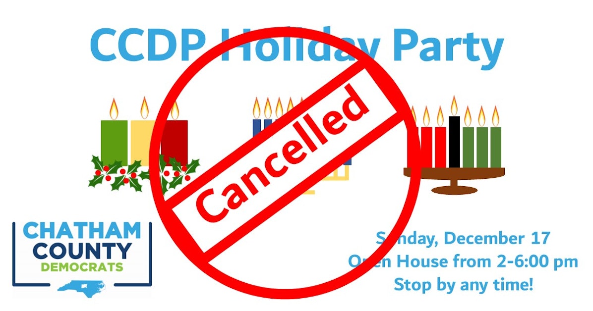 Holiday Party - Cancelled Due to Weather! · North Carolina Democrats
