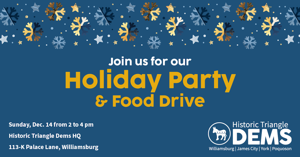 Holiday Party & Food Drive · Historic Triangle Democrats