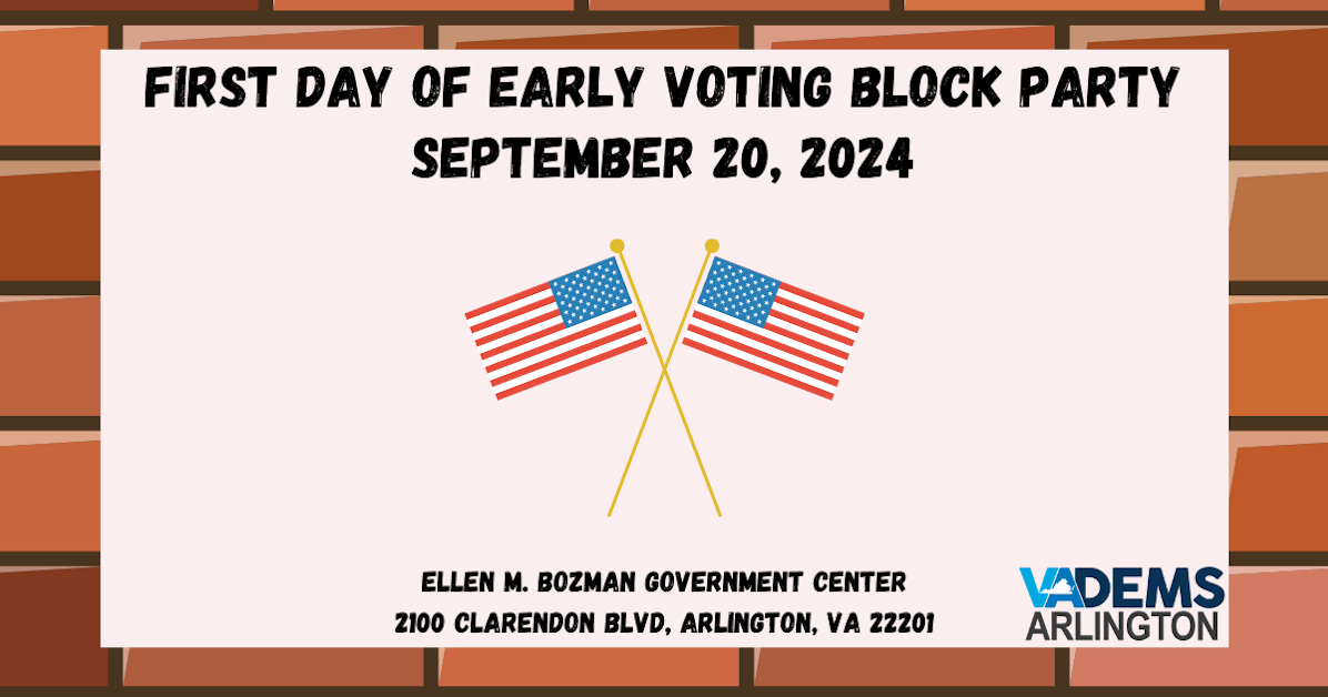 First Day of Early Voting Block Party w/ Congressman Don Beyer and ...