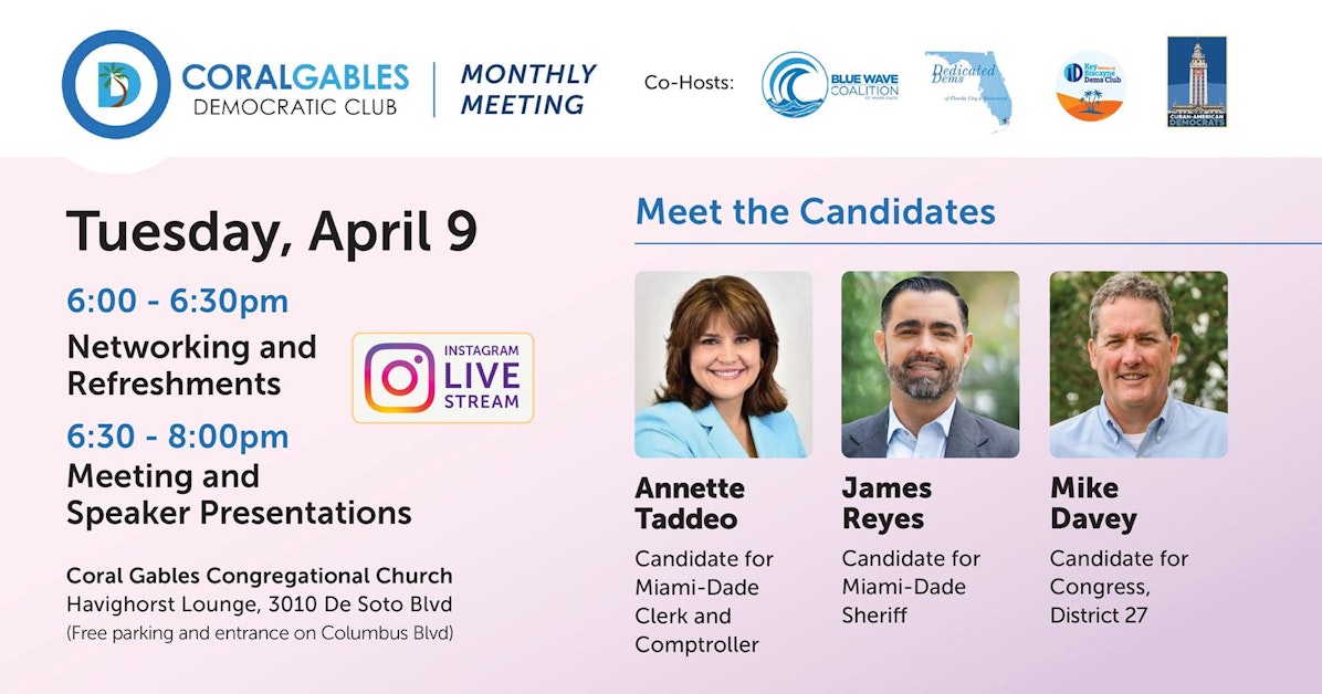 April Meeting · Miami-Dade Democrats