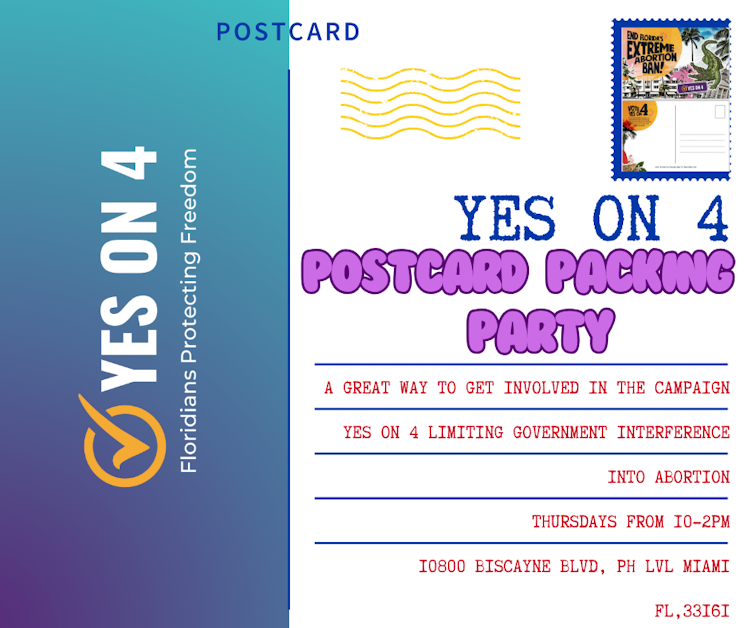 Yes On 4 Miami Postcard Packing Party! · Yes On 4 Florida