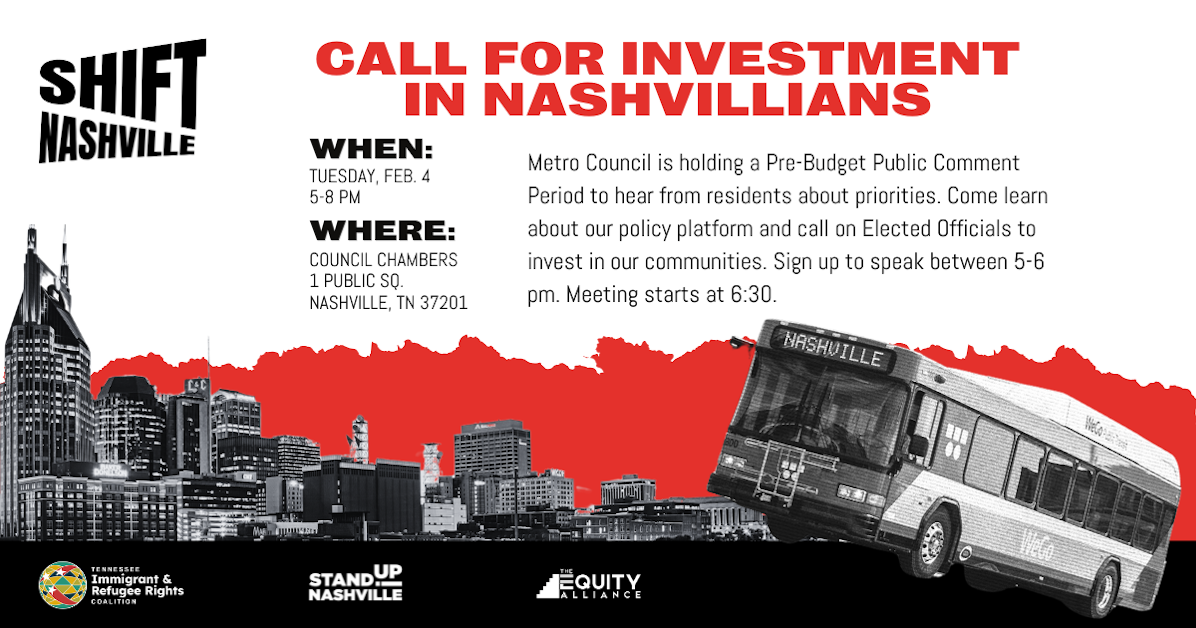SHIFT Nashville: Call for an investment in Nashvillians · Mobilize