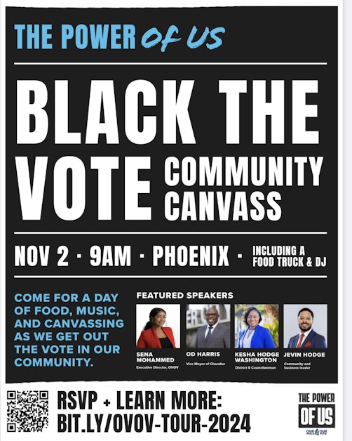 Black The Vote Community Canvass with OVOV · Our Voice Our Vote Arizona