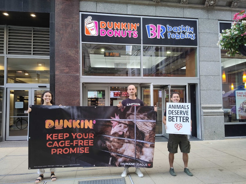 West Chicago, IL: Protest Cruel Cages at Dunkin! · The Humane League