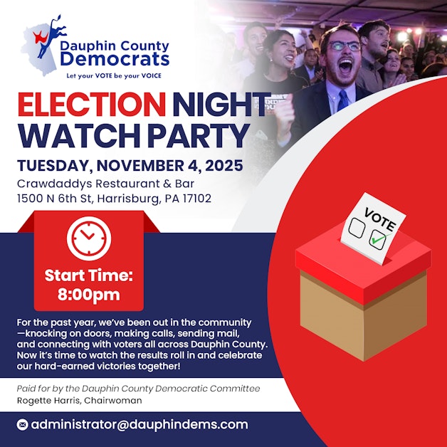 Dauphin County Dems Election Night Watch Party! · PA Democratic Party