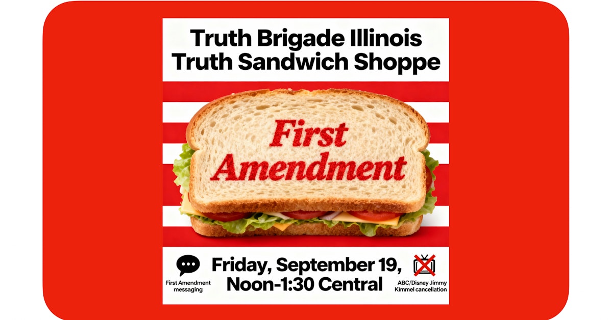 Join today’s NOON ZOOM “Truth Sandwich Shoppe” - Indivisible Truth ...