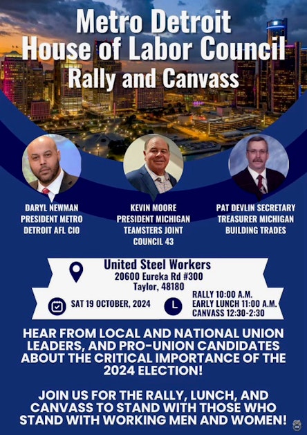 Metro Detroit House of Labor Council Rally and Canvass · Michigan ...
