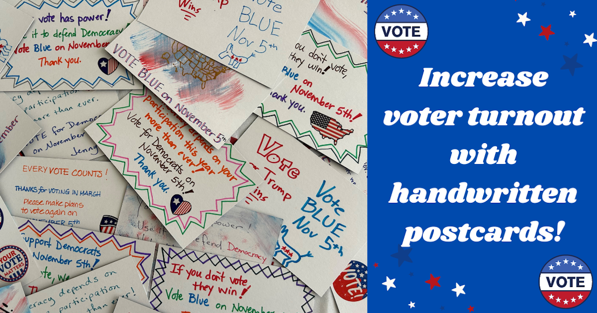 Write Postcards to Encourage Voting · Canyon Dems