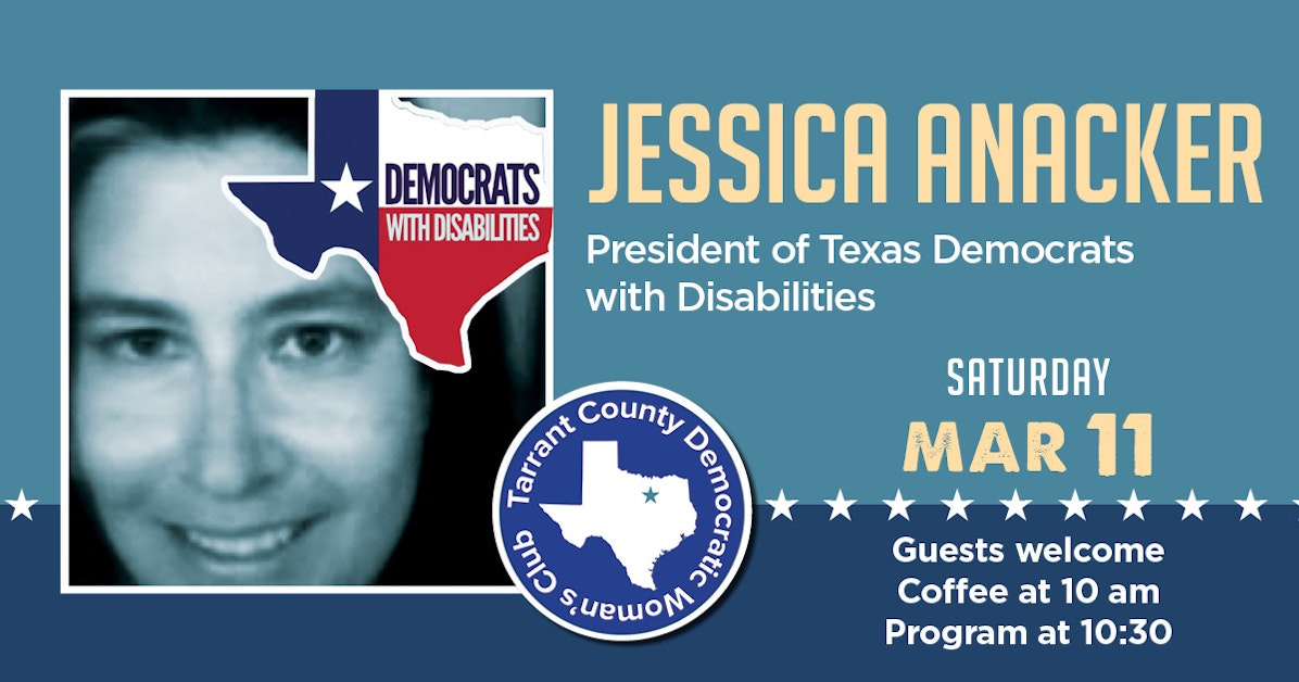 TCDWC - Jessica Anacker, President of Texas Democrats with Disabilities ...