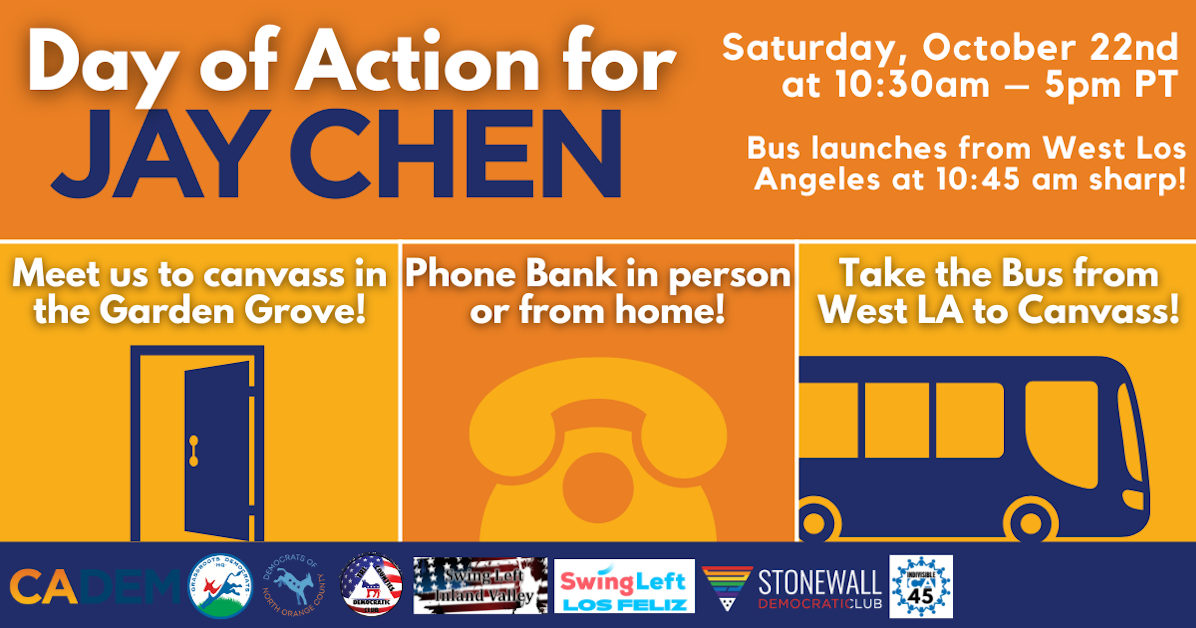Canvassing Day of Action for Jay Chen! · California Democratic Party