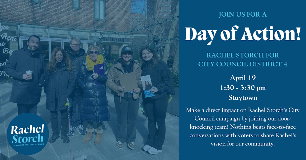 Day of Action in Stuytown! · Rachel for NYC