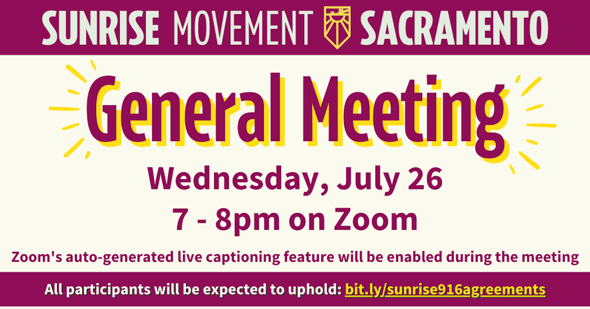 Sunrise Mvmt Sacramento Meeting · Sunrise Movement