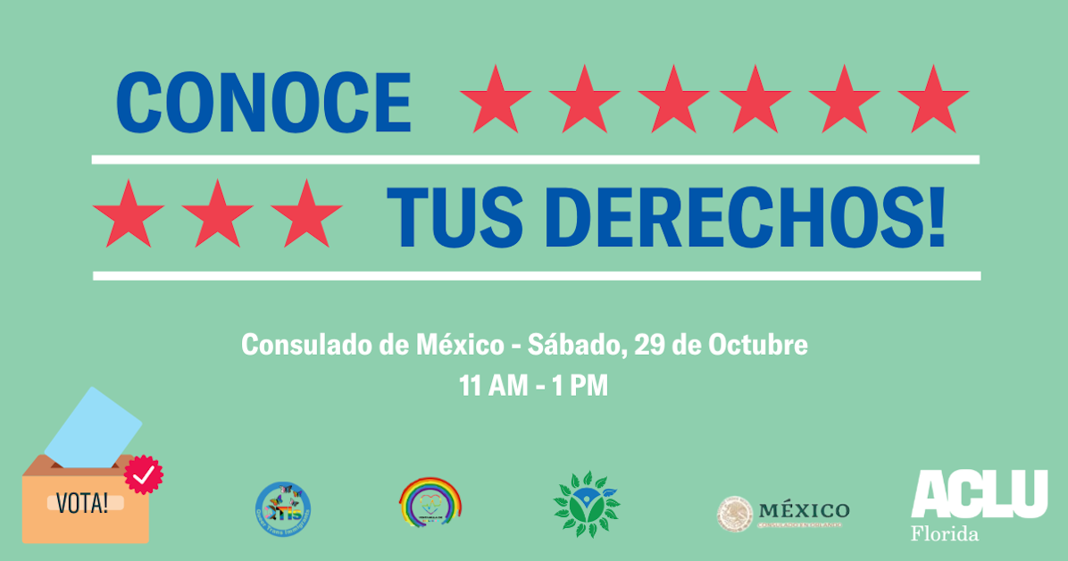 ¡Conoce Tus Derechos A La Hora De Votar! · ACLU Florida
