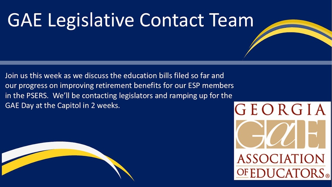 GAE Legislative Contact Team Work Session · Georgia Association of ...