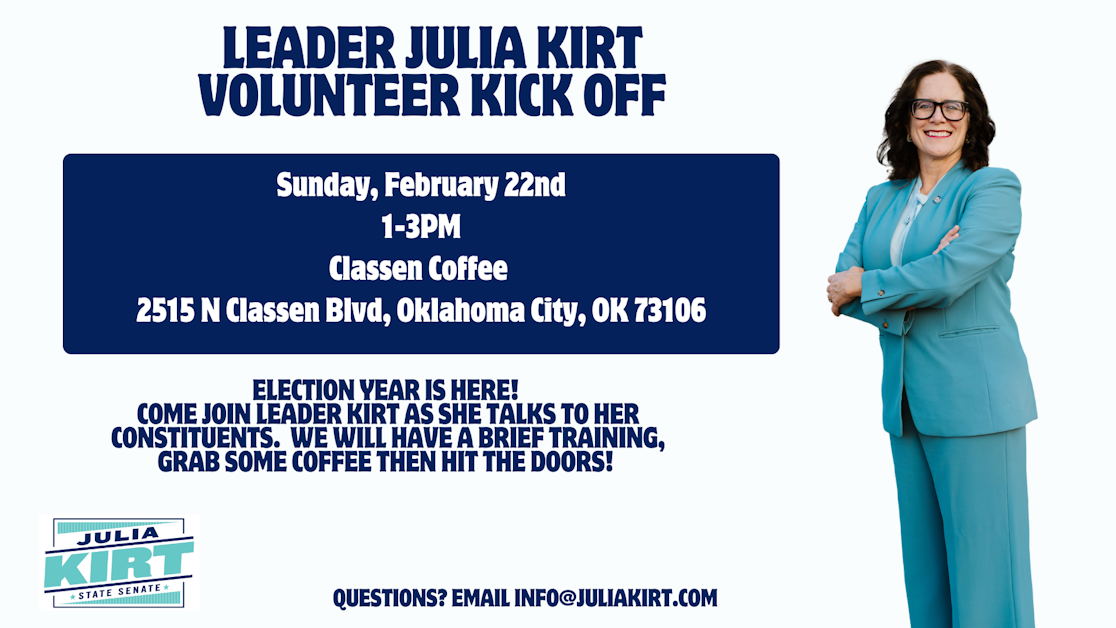 Senator Julia Kirt Volunteer Kick Off! · Mobilize