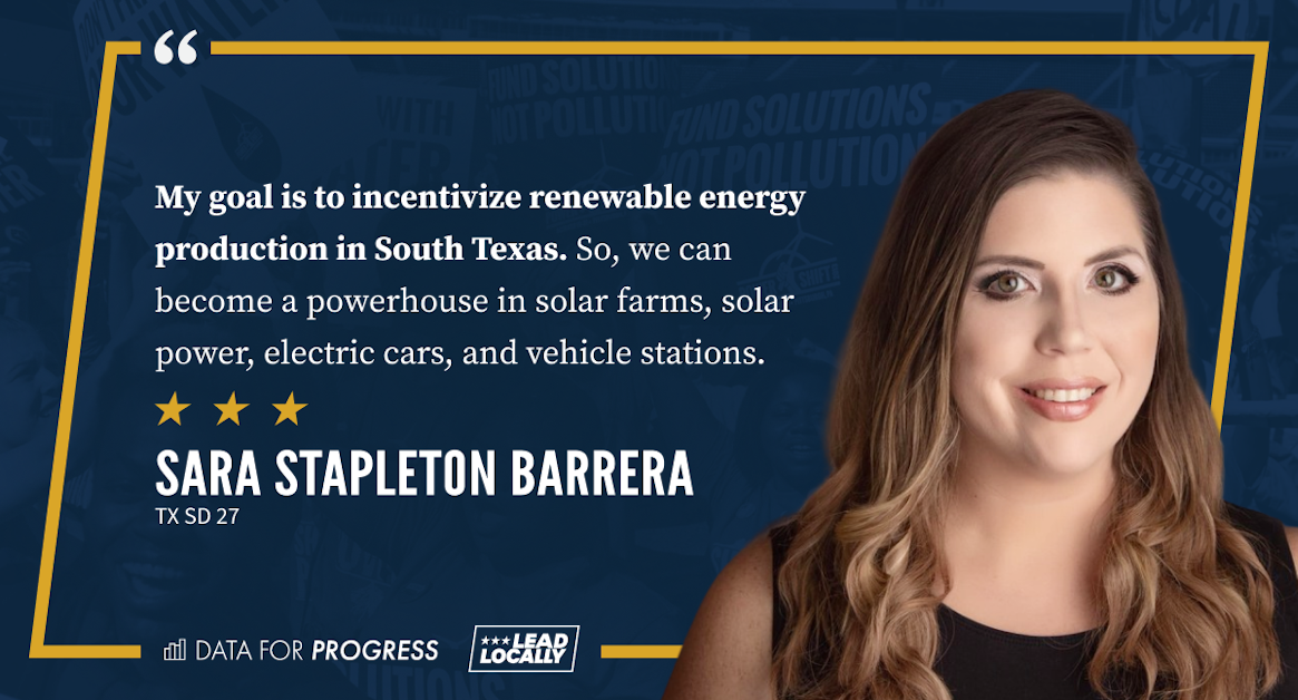 Textbank for Sara Stapleton Barrera - TX climate leader! · Lead Locally