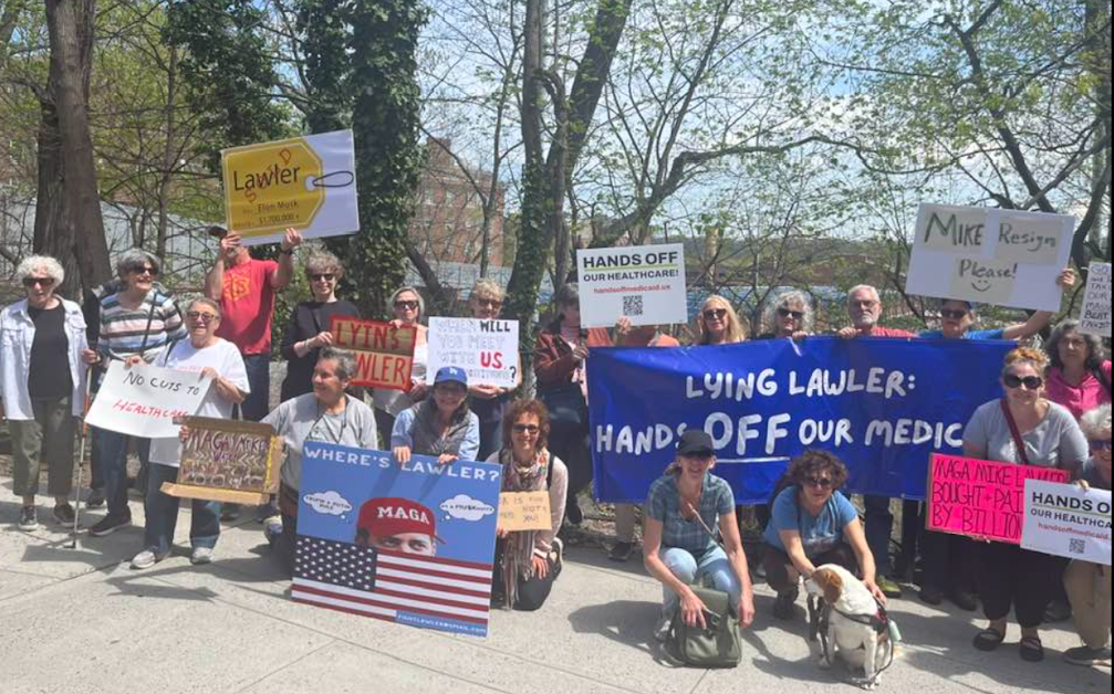MAGA Mike Can't Muzzle Us - April 27 Protest Outside Lawler's Rockland ...