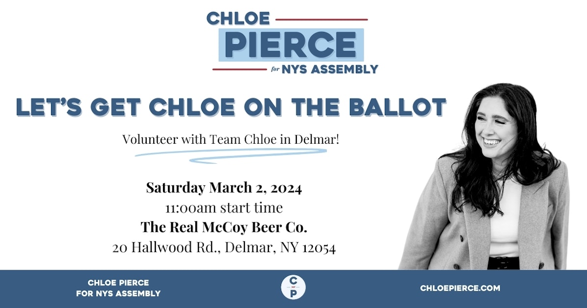 Chloe Pierce for Assembly Petition Kick-Off in Delmar! · Mobilize
