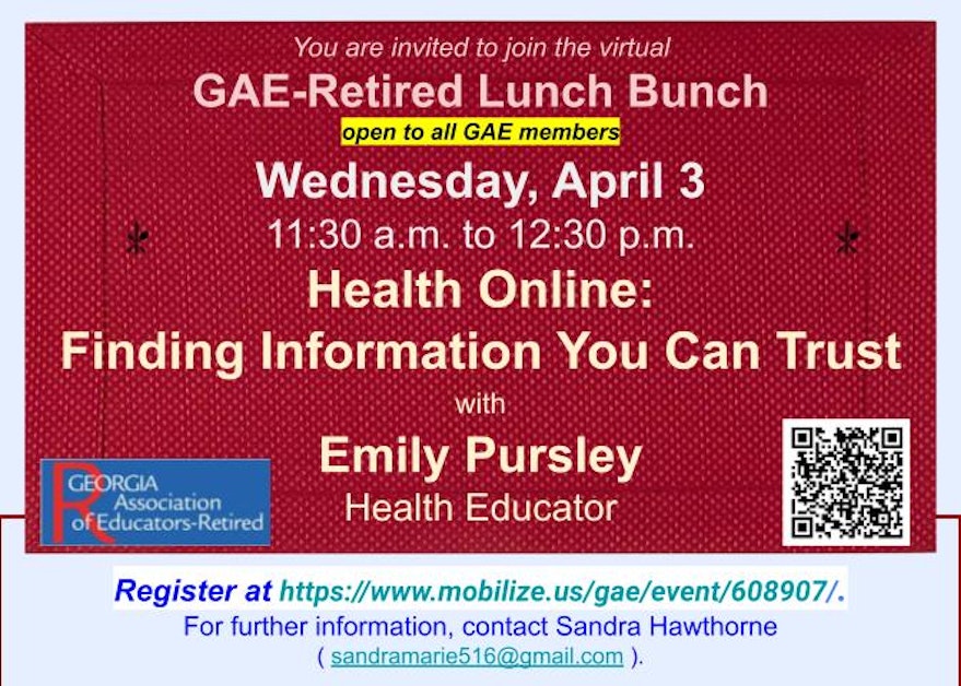 GAE-Retired Lunch Bunch--open to ALL GAE members · Georgia Association ...