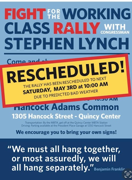 Fight For The Working Class Rally With Congressman Stephen Lynch · Mobilize