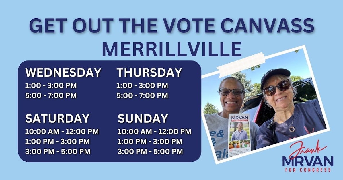Get Out the Vote for Frank Mrvan by knocking on doors in Merrillville ...