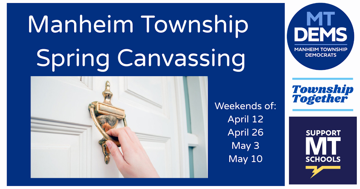Manheim Township Spring Canvass Blasts · Lancaster County Dems