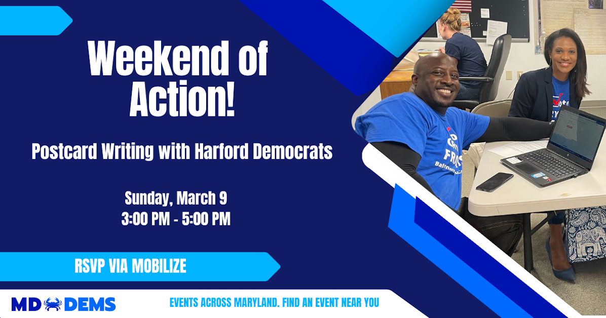 Postcard Writing with Harford Democrats · Maryland Democratic Party