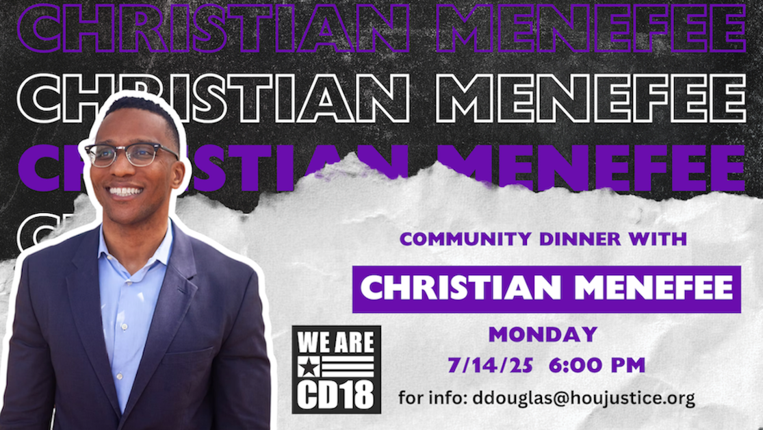 Community Dinner w/Christian Menefee · Houston in Action