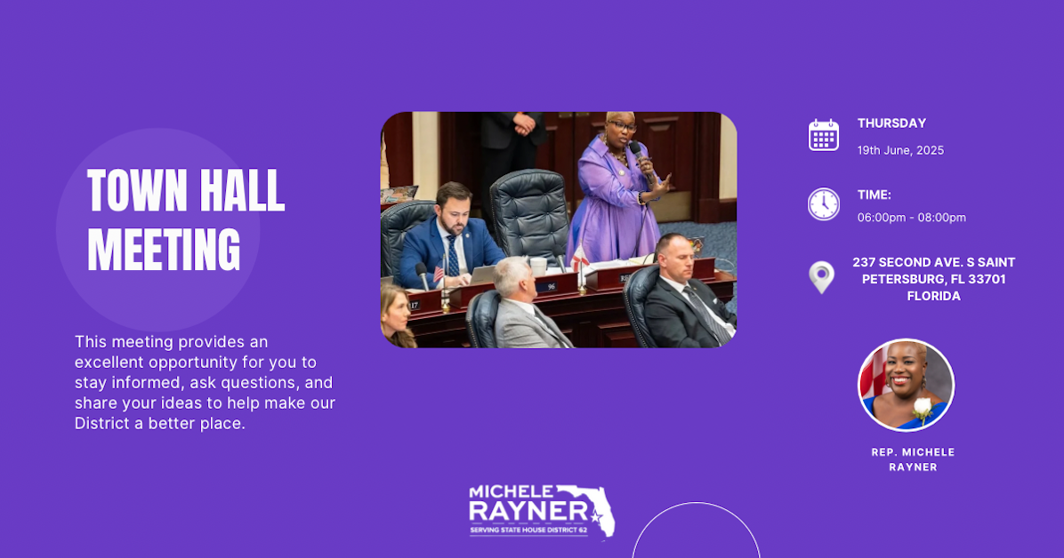 District 62 Town Hall with Michele Rayner · Pinellas County Democrats