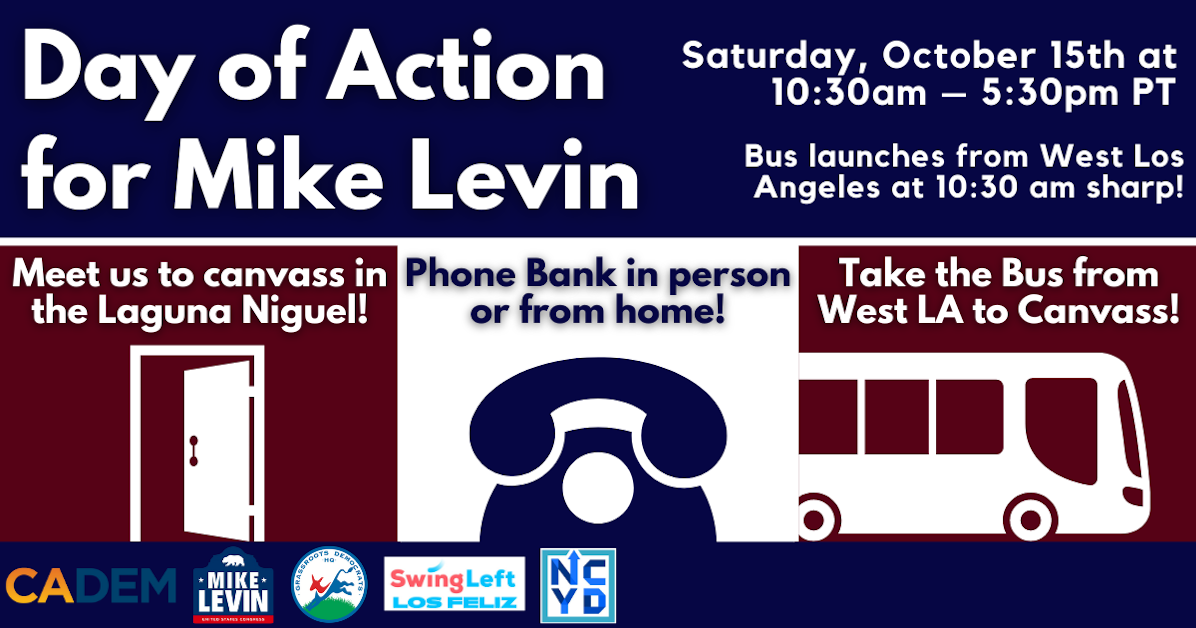 Canvassing Day of Action for Mike Levin · Activate America
