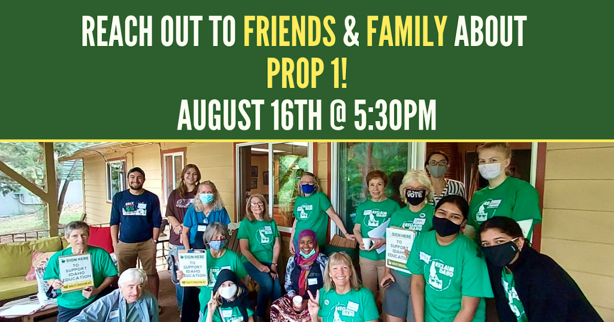 Reach Out to Friends and Family for Prop 1! Training · Yes! on 1