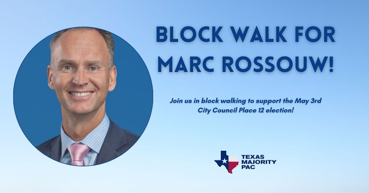Block Walk for Marc Rossouw - Dallas City Council, District 12 · Mobilize