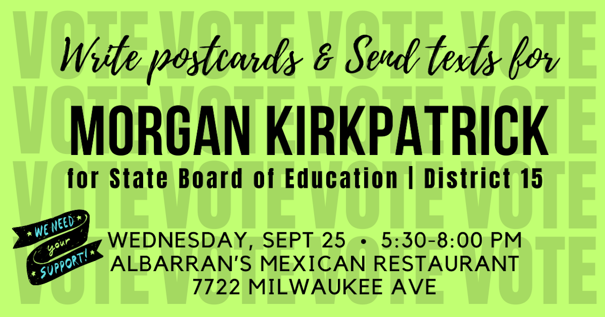 Postcards & Texts for Morgan Kirkpatrick for SBOE 15 · Mobilize