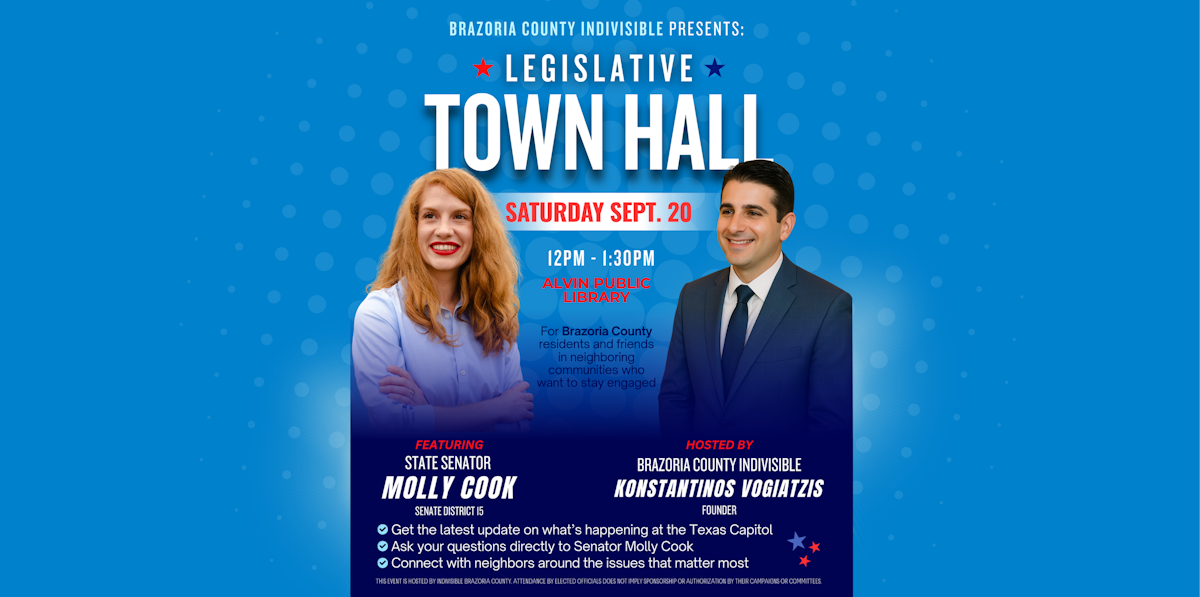 Indivisible Brazoria County Presents: Legislative Town Hall with ...