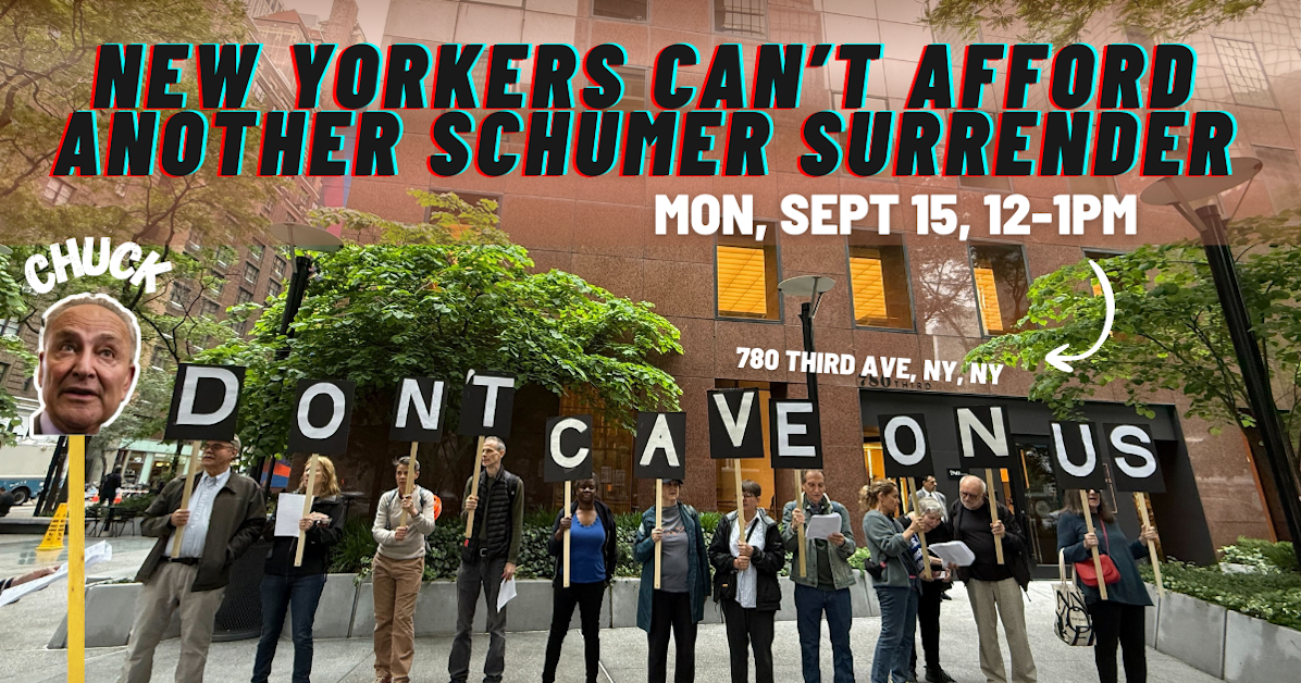 New York, NY: New Yorkers Can't Afford Another Schumer Surrender ...