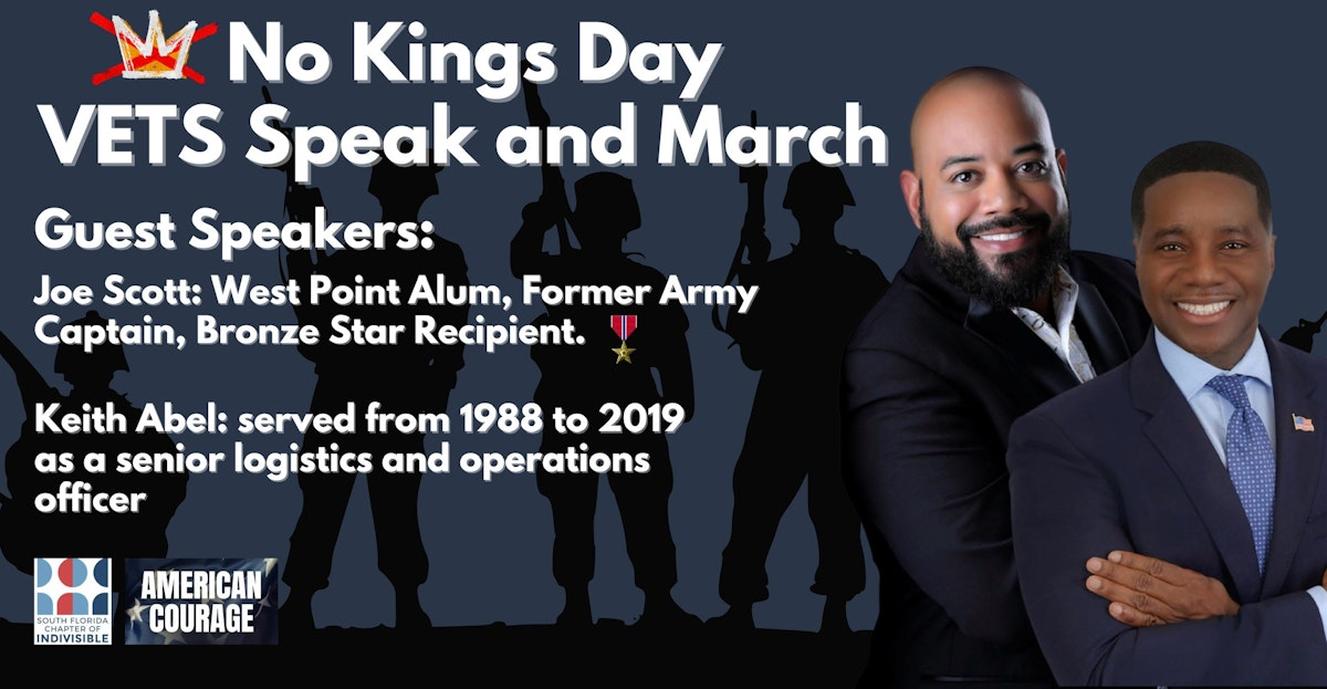 No Kings Veterans Speak and March *all are welcome · Mobilize