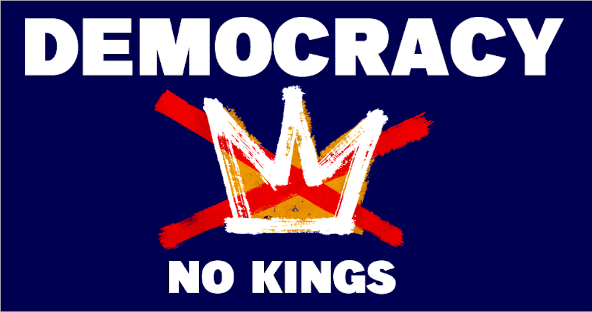 Indivisible Lambertville New Hope NO KINGS card stunt · Indivisible